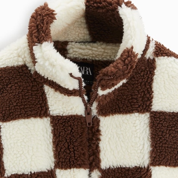 Zara | Jackets & Coats | Zara Men Combination Checkered Plaid Fleece ...